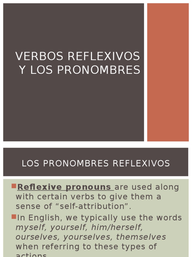 Verbos Reflexivos Y Los Pronombres | PDF