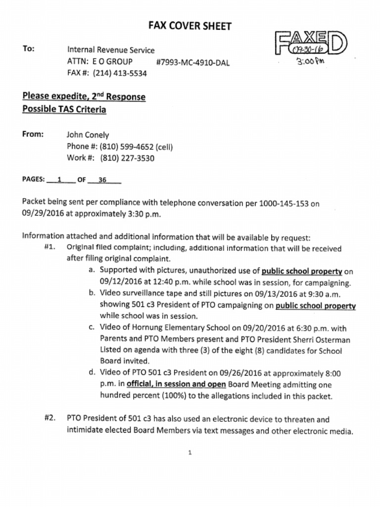 John Conely Filed Complaint With IRS | PDF