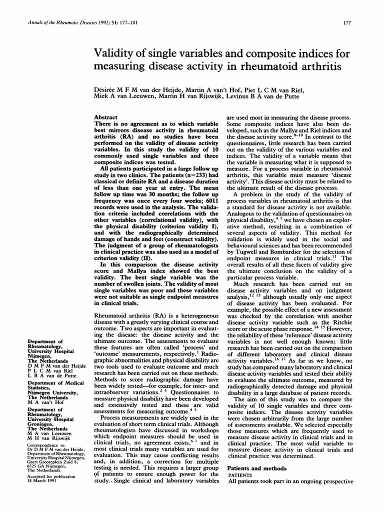 Validity of Single Variables | PDF | Validity (Statistics) | Clinical Trial