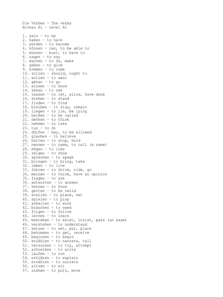Verbs A1 | PDF | Morphology | Language Mechanics