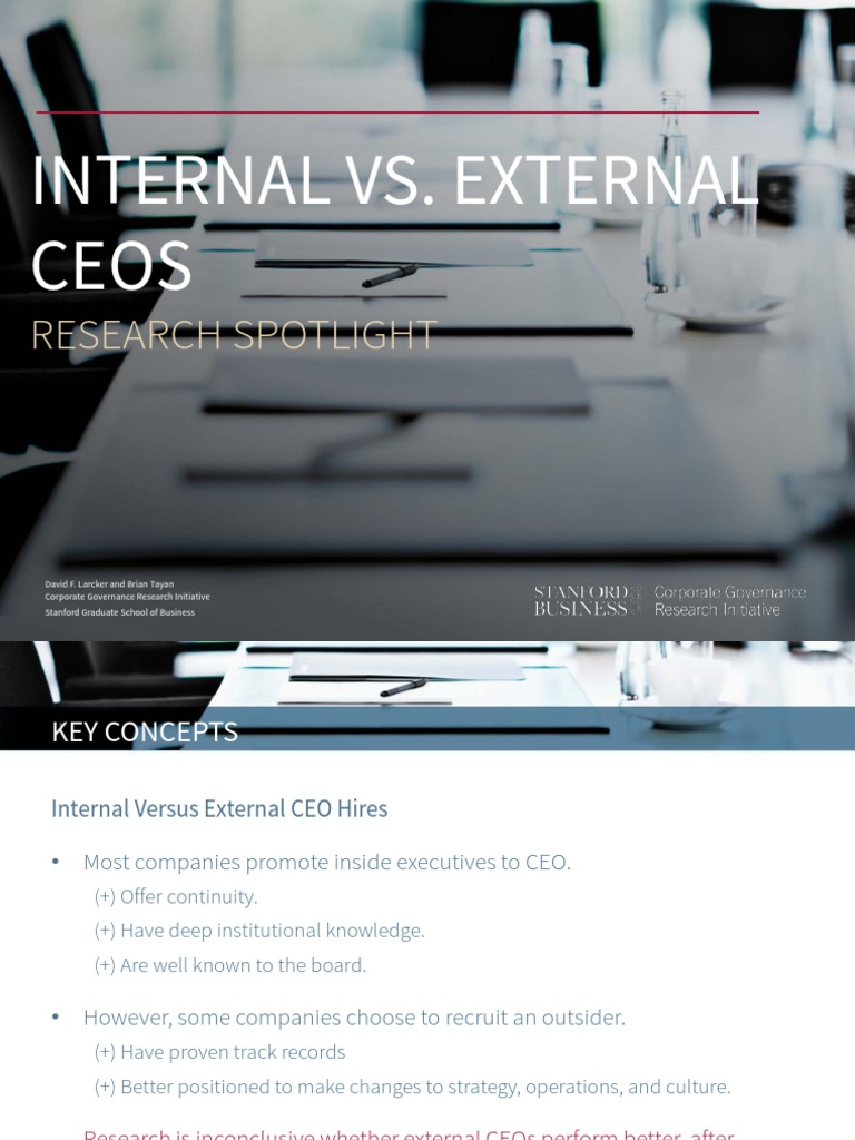 Trends in CEO Succession Choices | PDF | Corporate Governance | Chief ...