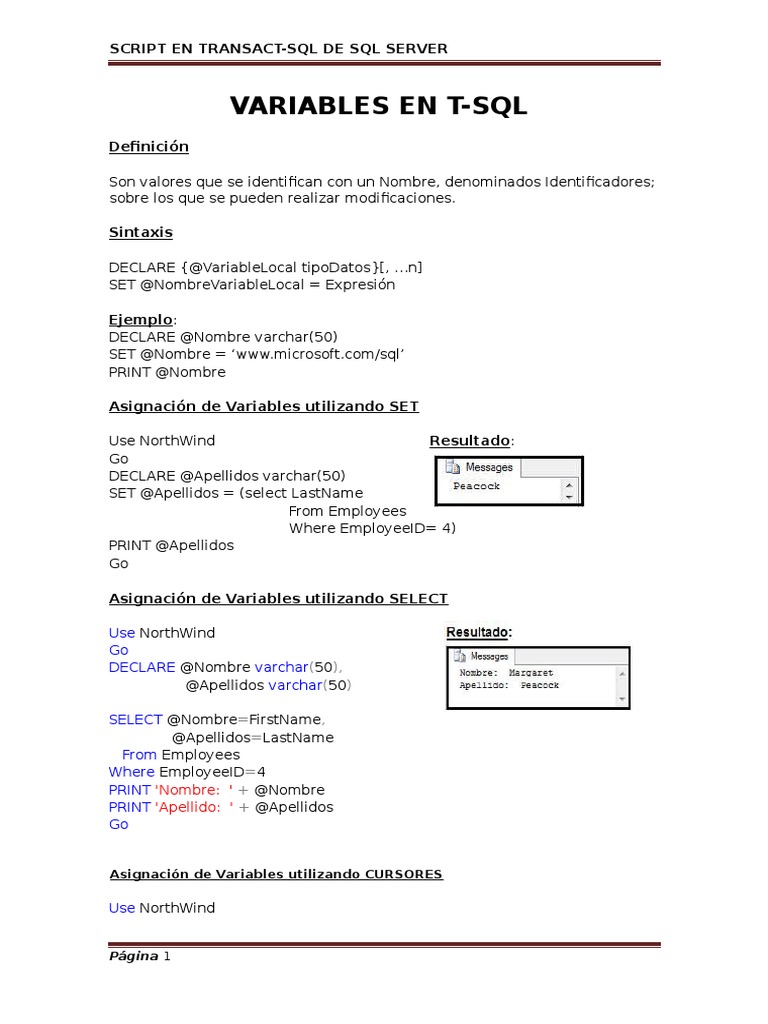 Elementos Del T SQL | PDF | Servidor SQL de Microsoft | Desarrollo de software