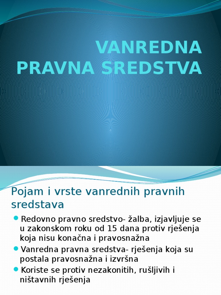 Vanredna Pravna Sredstva | PDF