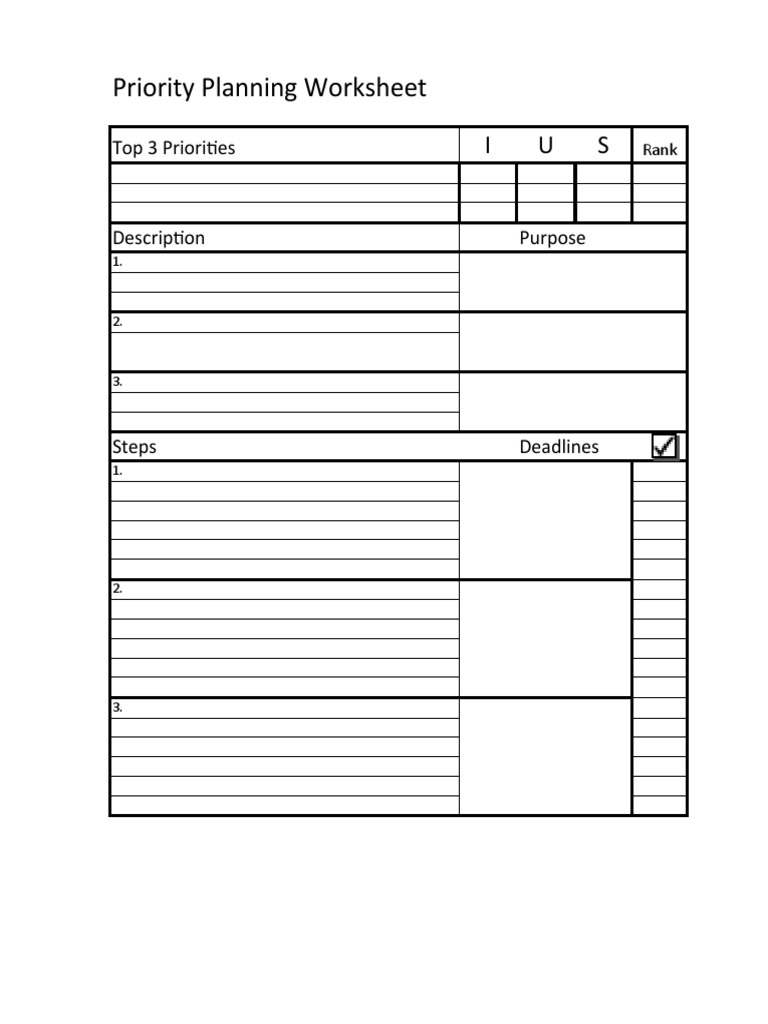 Priority Planning Worksheet | PDF