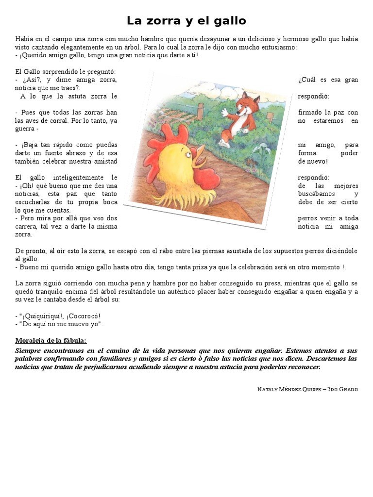 La Zorra y El Gallo | PDF
