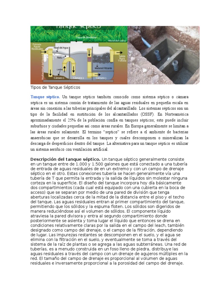 Tipos de Tanque Sépticos | PDF | Tanque séptico | Tanques