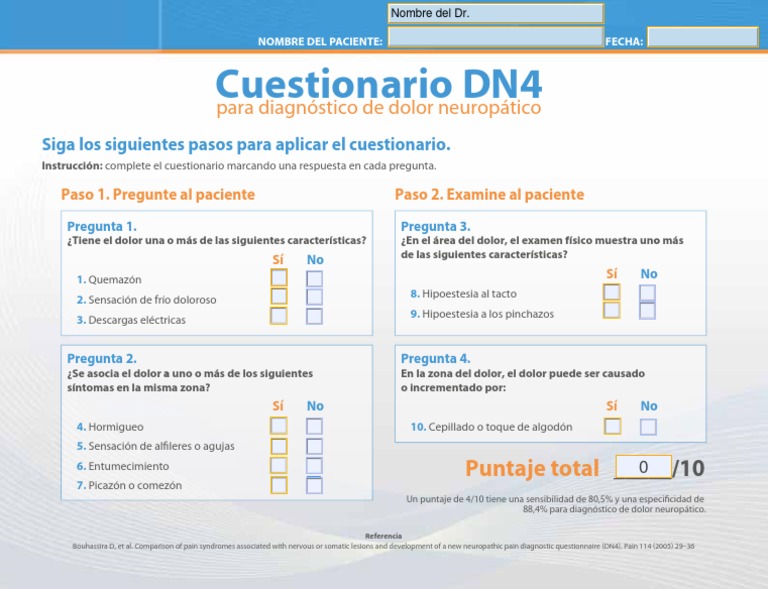 Cuestionario DN4 para Dolor Neuropático | PDF