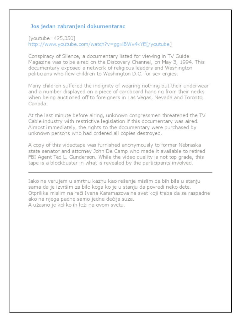 Jos Jedan Zabranjeni Dokumentarac | PDF