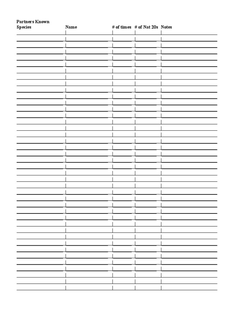 12 Partner Tracking Sheet | PDF