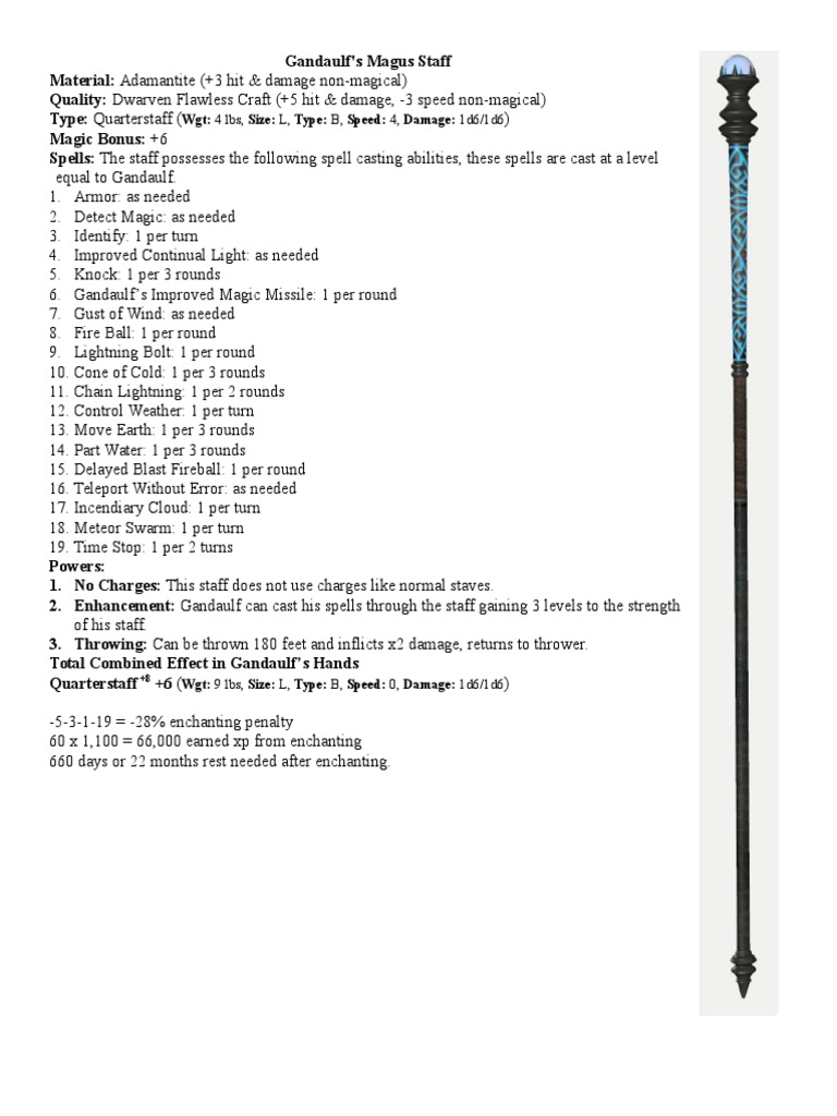 Gandaulf's Magus Staff | PDF