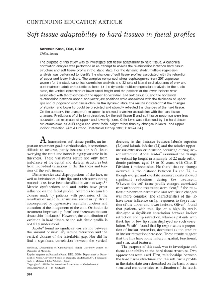 Soft Tissues Adaptability | PDF | Correlation And Dependence | Prediction