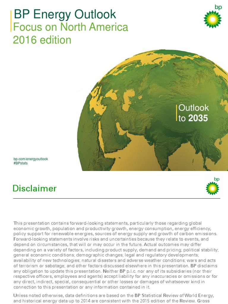 BP Energy Outlook 2016 Focus On North America | PDF | World Energy Consumption | Renewable Energy