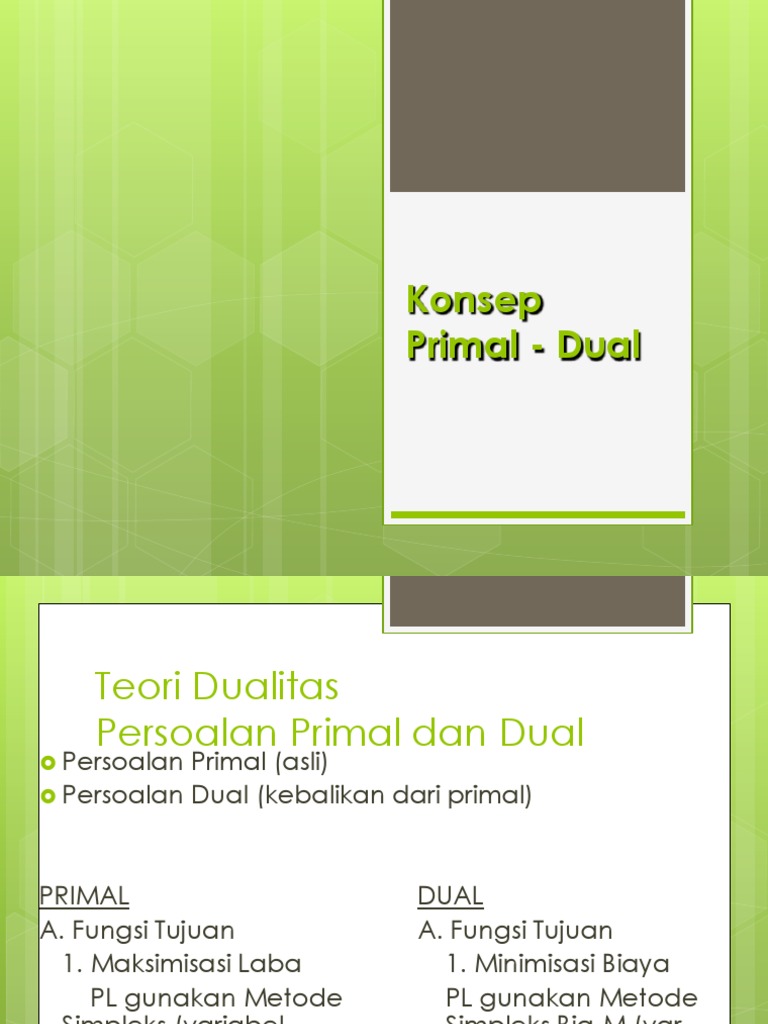 Konsep Primal Dual | PDF