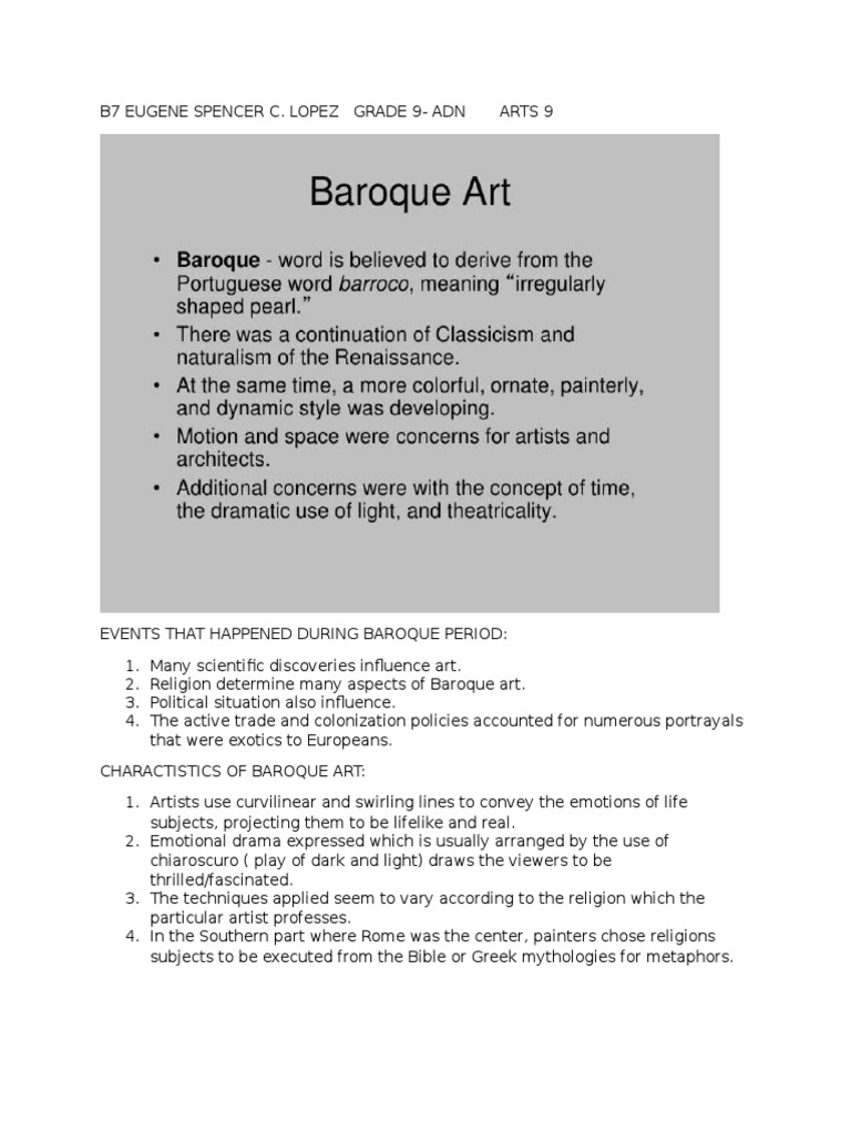 Baroque Art and Its Influences | PDF | Classics