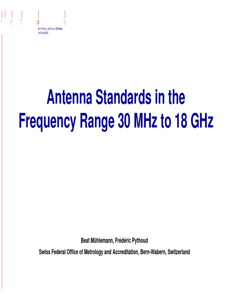 Antenna Standards in The Frequency Range 30 MHZ To 18 GHZ | PDF ...