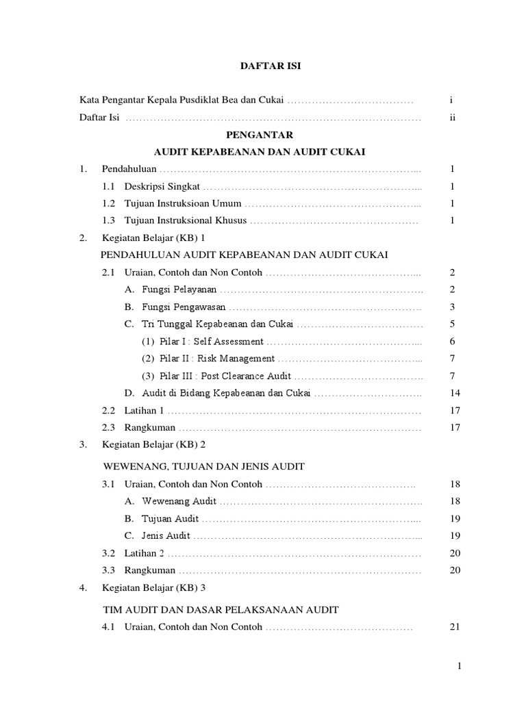 Bea Dan Cukai - Pengantar Audit Kepabeanan Dan Cukai | PDF