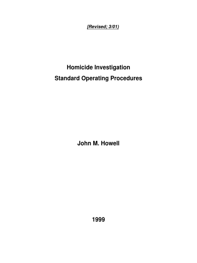 Homicide Investigation SOP Guide | PDF | Crime Scene | Arrest