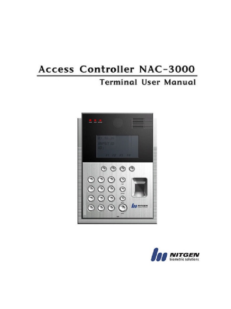 En NAC 3000 Terminal User Manual DC1 0036B Rev C | PDF | Access Control ...