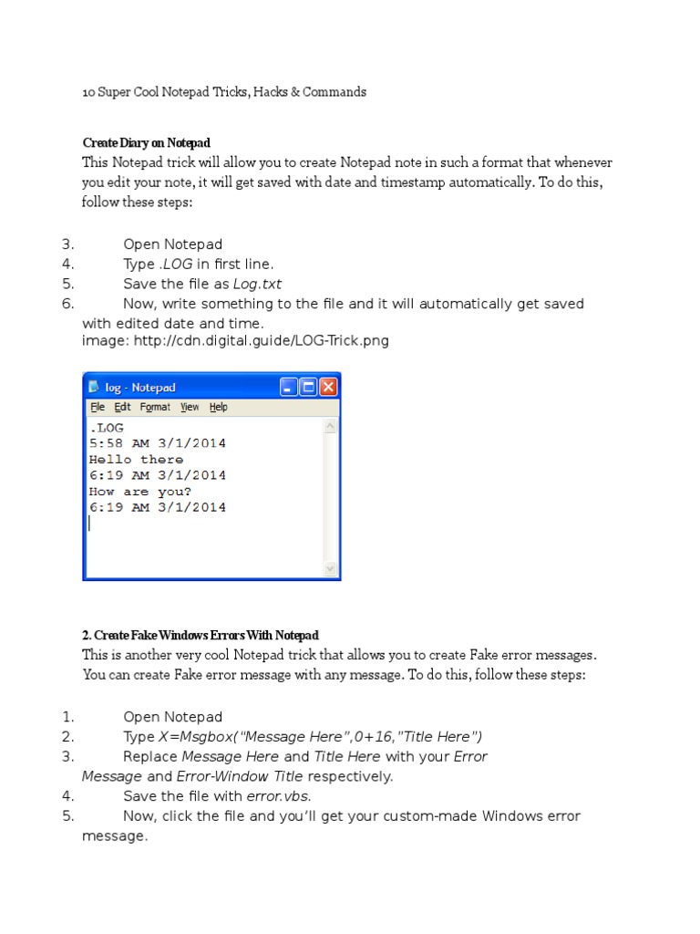 10 Super Cool Notepad Tricks | PDF | Computer File | Antivirus Software