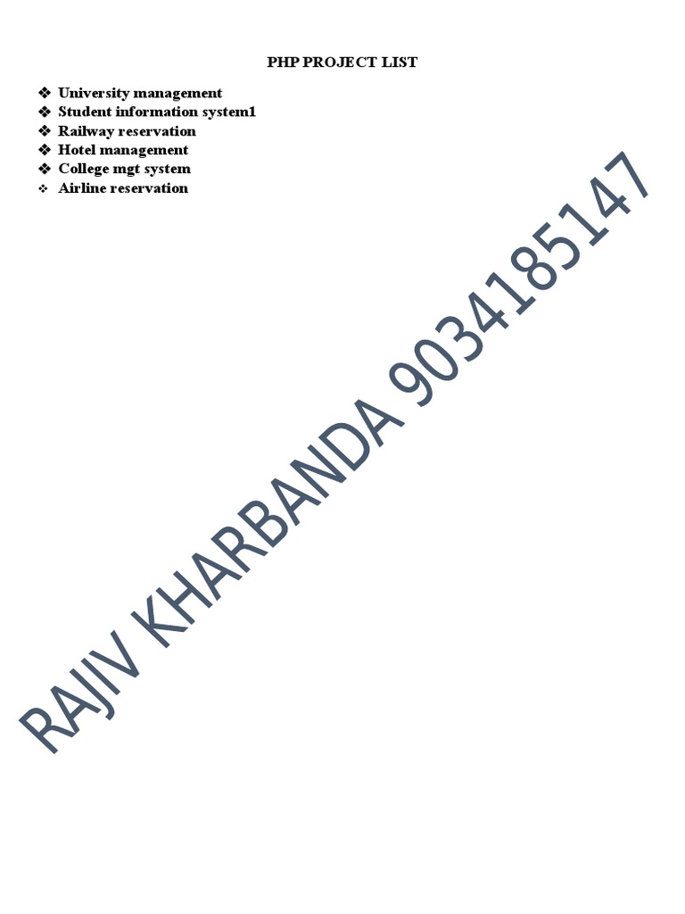 PHP Project List | PDF