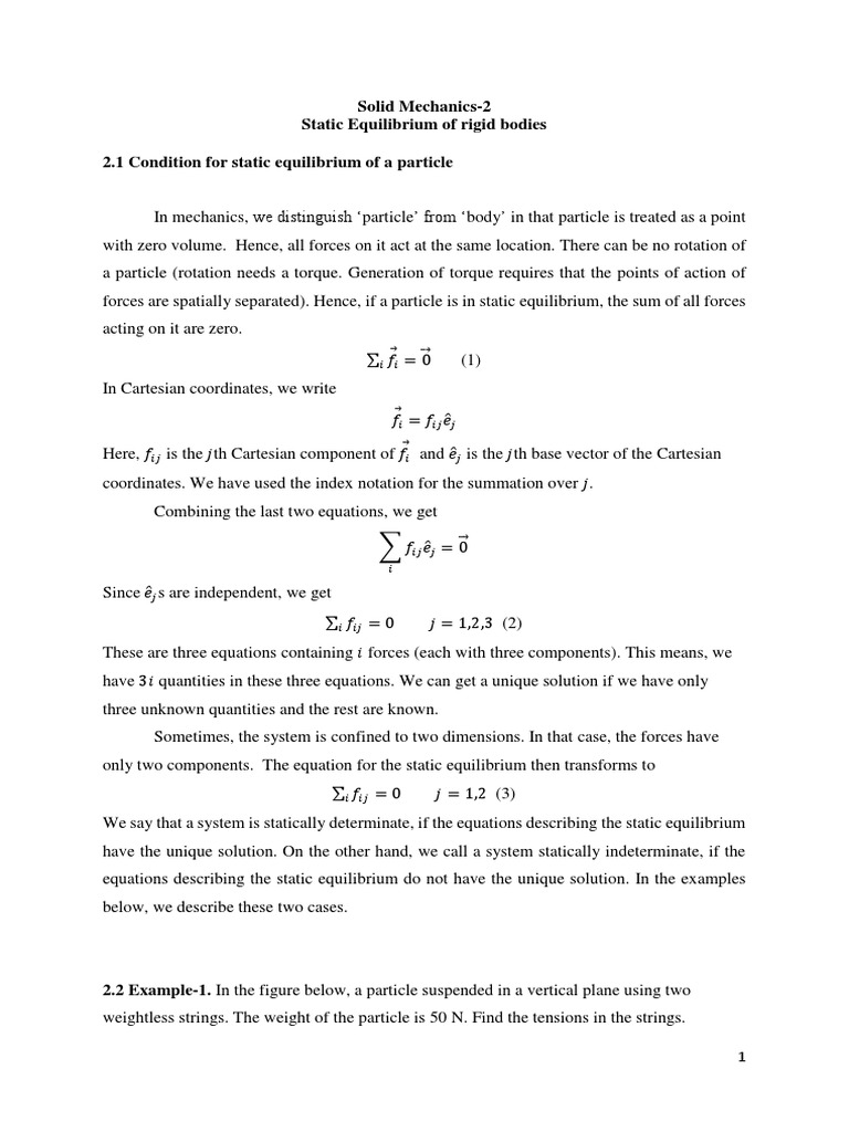 Solid Mechanics-2 PDF | PDF | Force | Euclidean Vector
