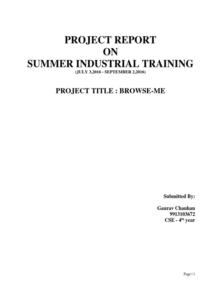 Training Report | Web Development | Websites