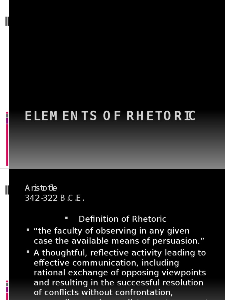 Elements of Rhetoric | PDF | Rhetoric | Audience