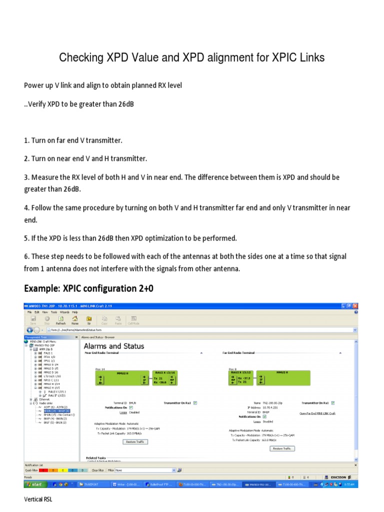 Checking XPD Value and XPD Alignment For XPIC Links | Antenna (Radio ...