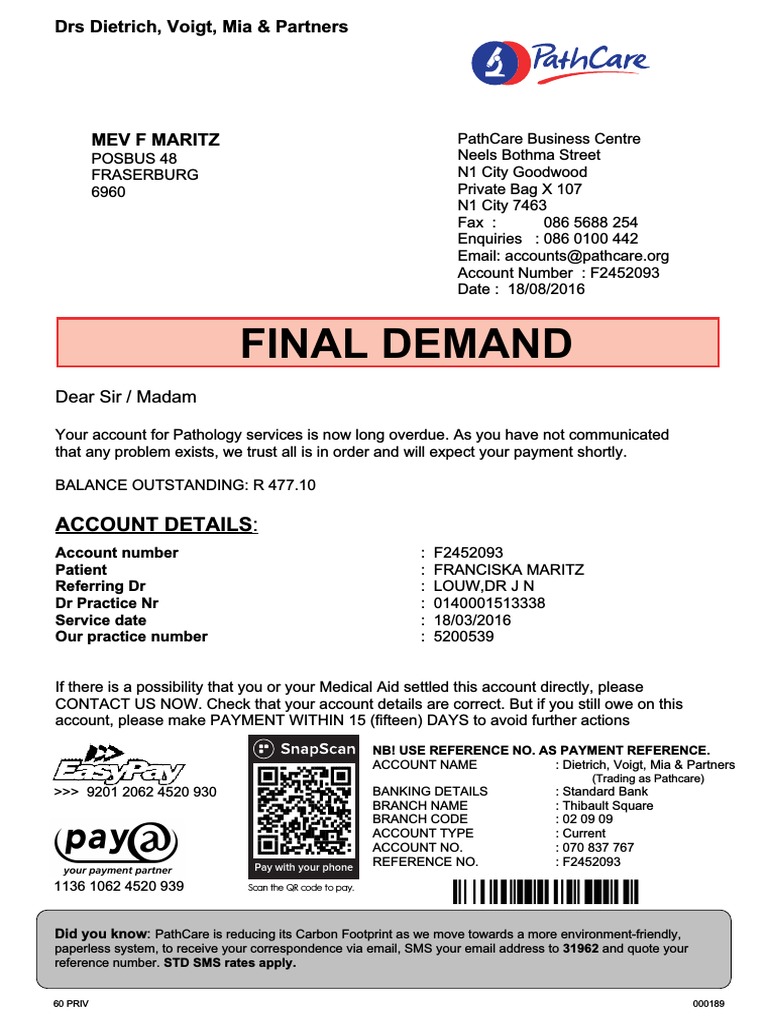 Pathcare Dspletter F2452093 F2452093 1495 PDF | PDF | Finance & Money ...