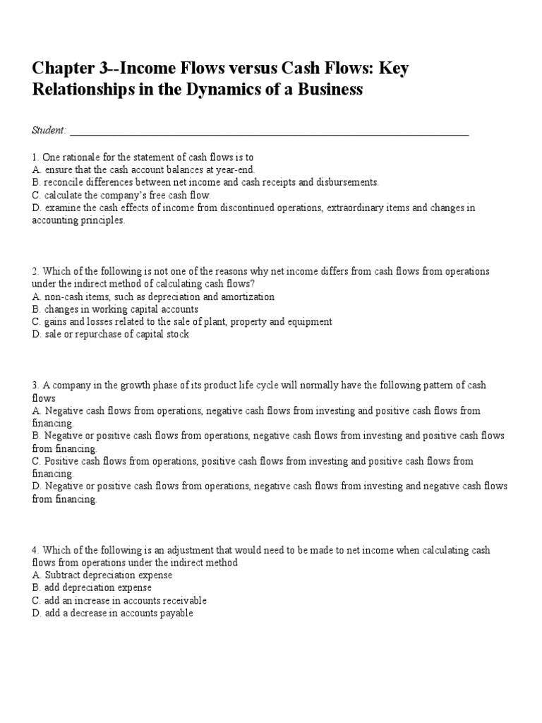 Chapter 3 - Income Flows Ver | PDF | Cash Flow Statement | Expense
