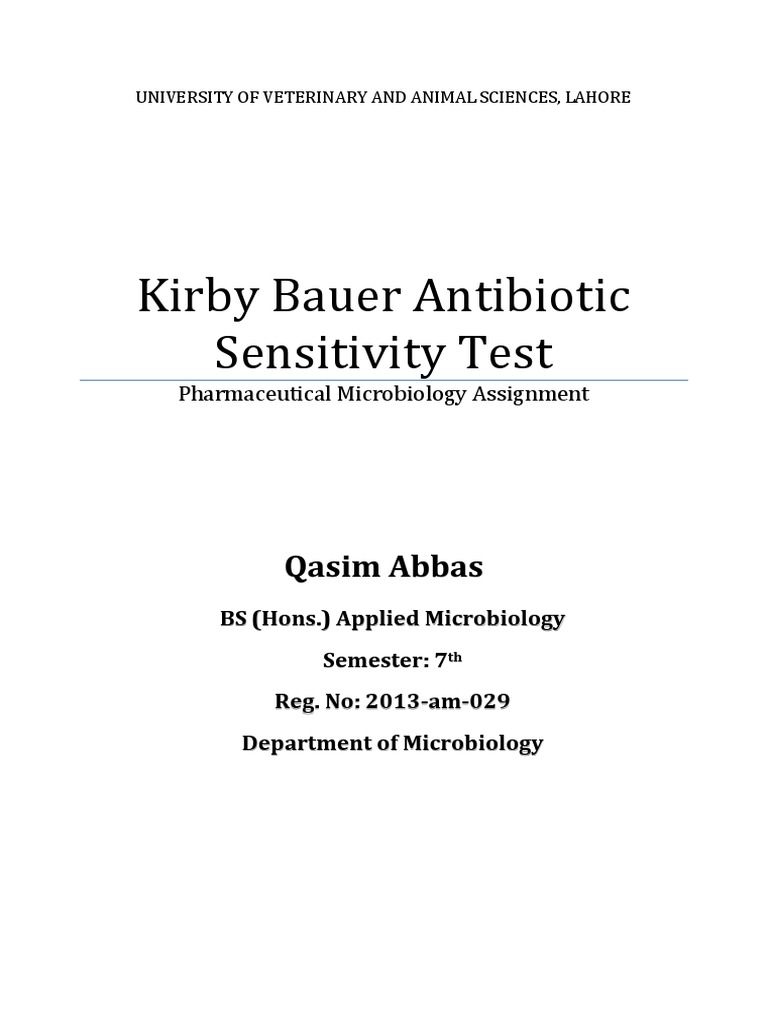Kirby-Bauer Antibiotic Sensitivity Test | PDF | Microbiology | Life ...