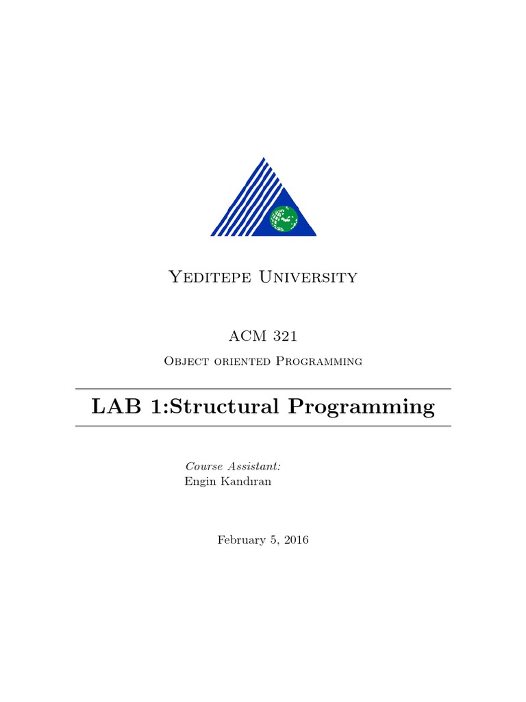 LAB 1:structural Programming: Yeditepe University | PDF | Control Flow | Maxima And Minima
