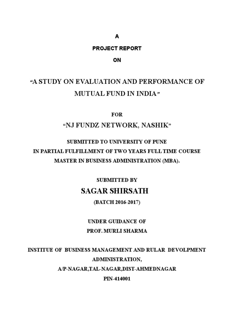 Mutual Fund Project 3387 123 | PDF | Investment Fund | Investor