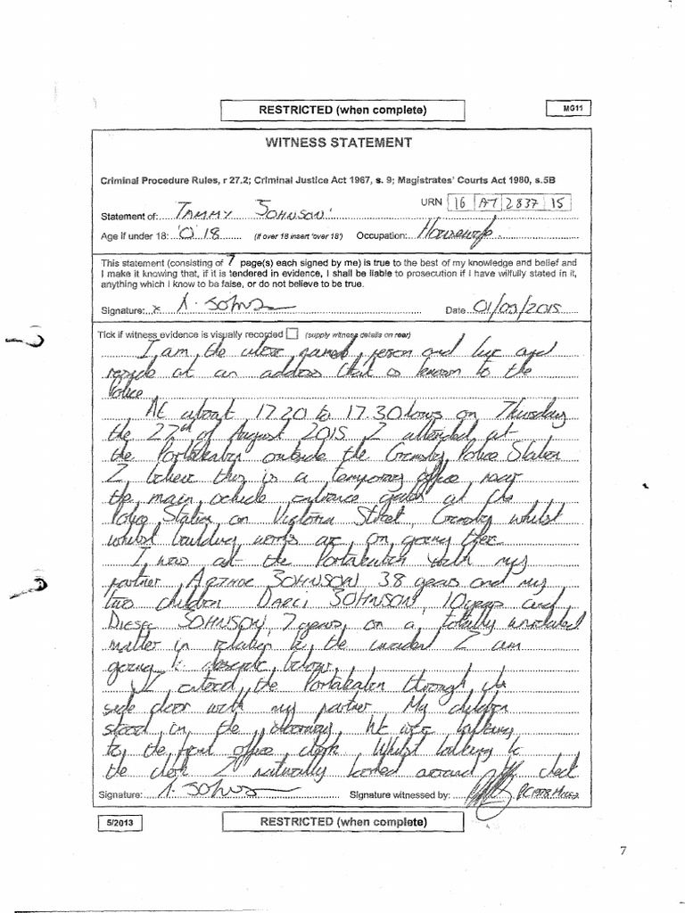 T J False Witness Statement Page 1 of 7 | PDF