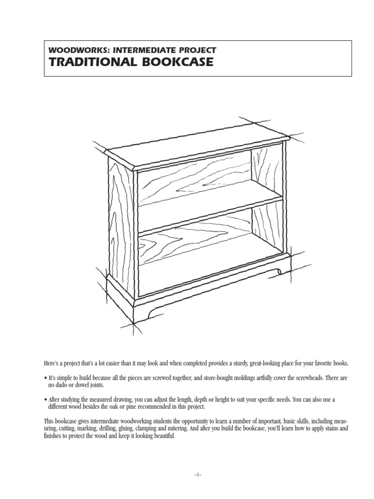 Traditional Bookcase: Woodworks: Intermediate Project | PDF | Wood ...