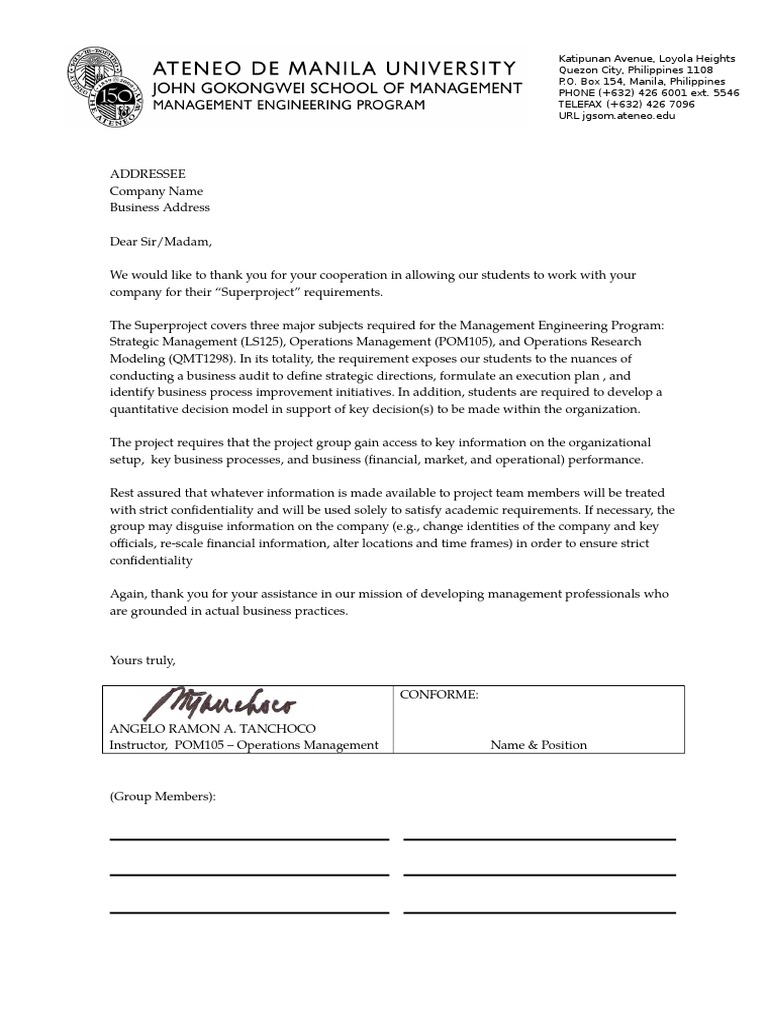 Confidentiality Letter | PDF