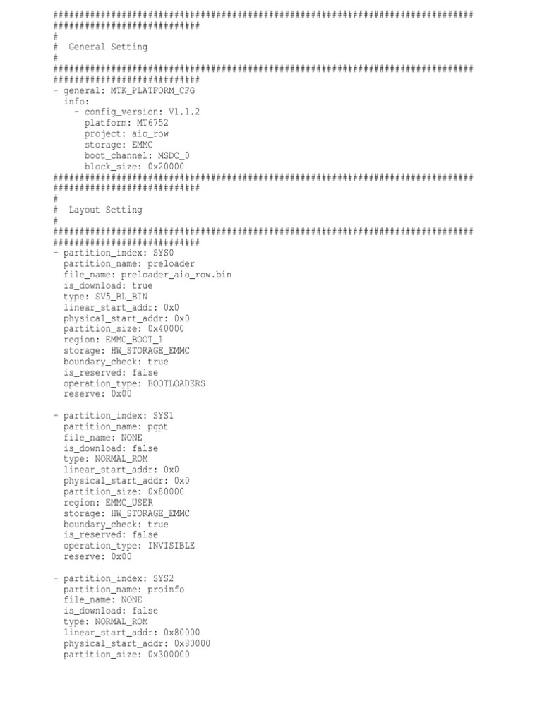 MT6752 Android Scatter | PDF | Computer Data | Data Management