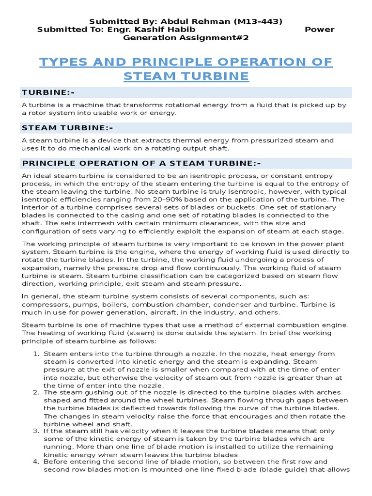 Steam Turbine | PDF | Turbine | Engines