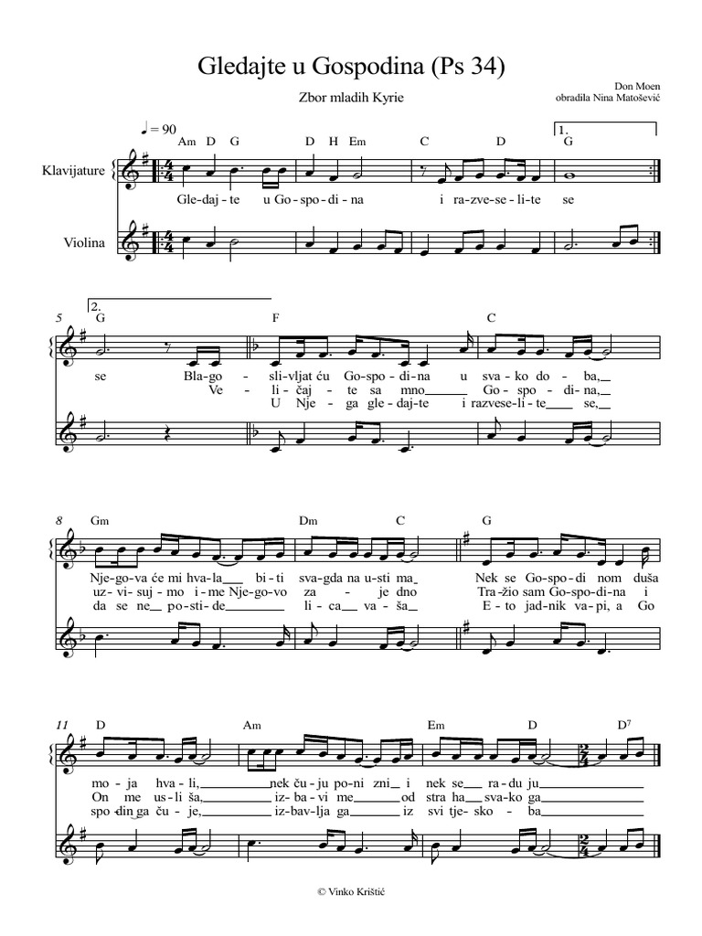 Gledajte U Gospodina (Ps 34) PDF | PDF