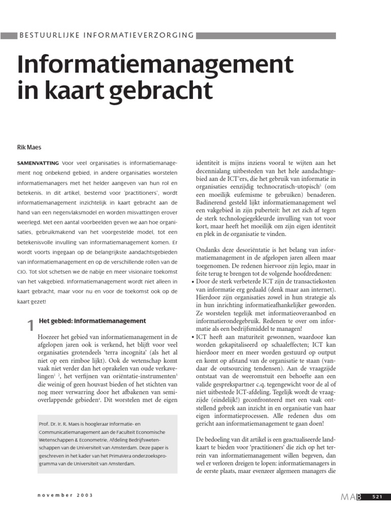 Informatiemanagement PDF | PDF