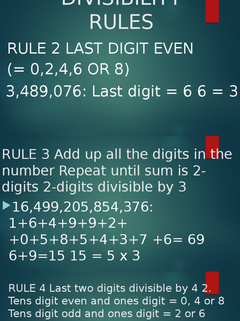 Divisibility Rules | PDF