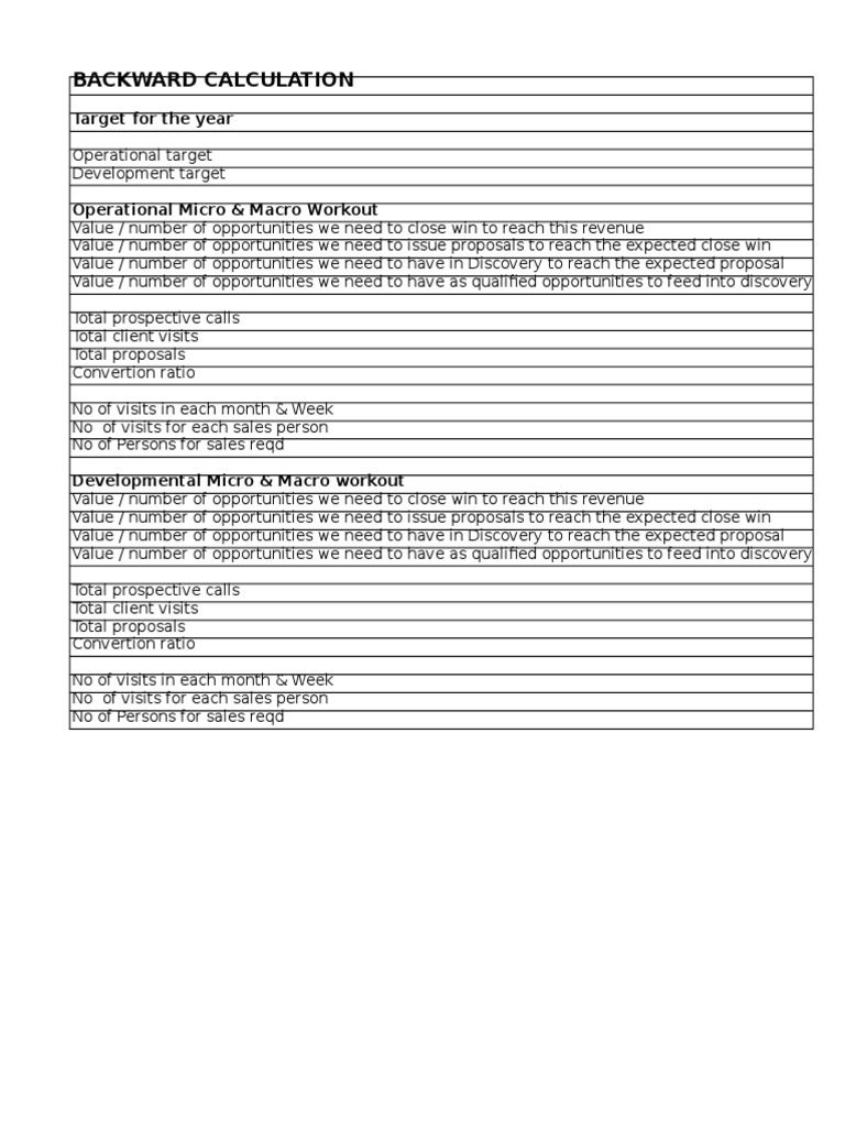 Backward Calculation-Standard Way | PDF