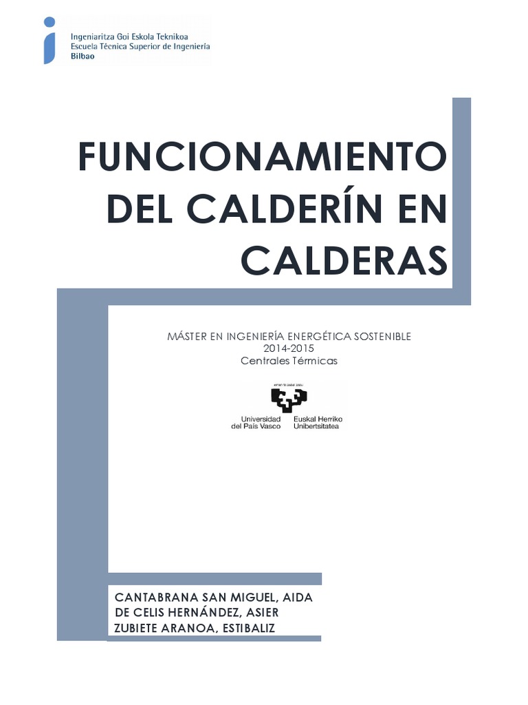 Funcionamiento Del Calderín en Calderas | PDF | Caldera | Bomba