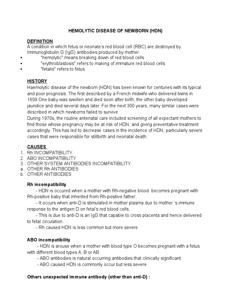 Hemolytic Disease of Newborn | PDF | Antibody | Body Fluids