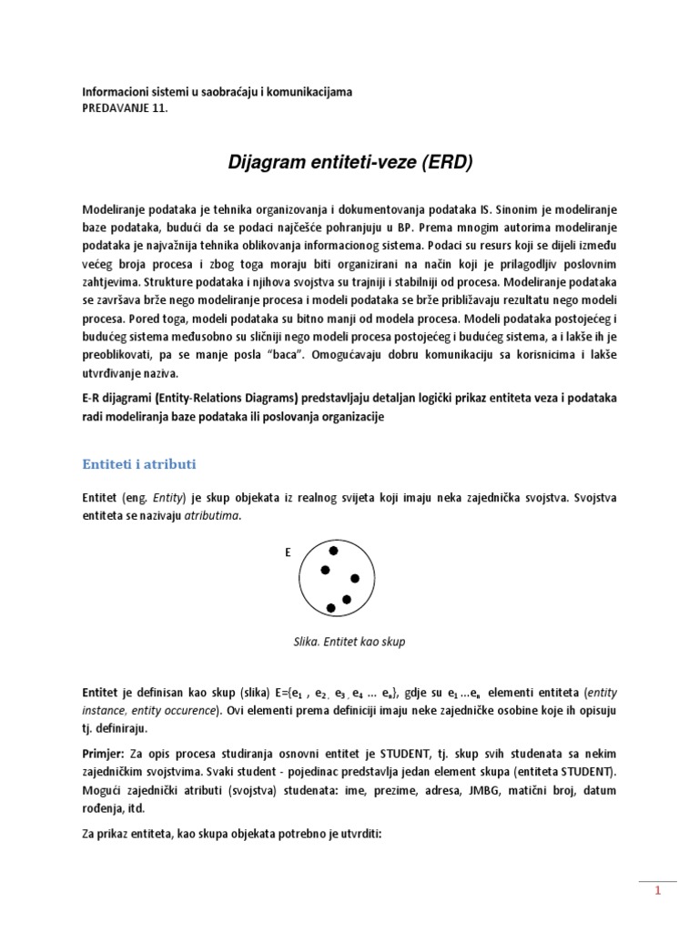 Dijagram Entiteti-Veze ERD | PDF
