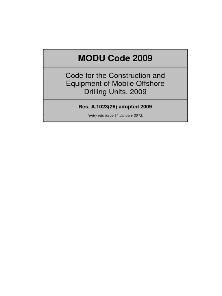 Modu Code 2009 | PDF | Stress (Mechanics) | Safety