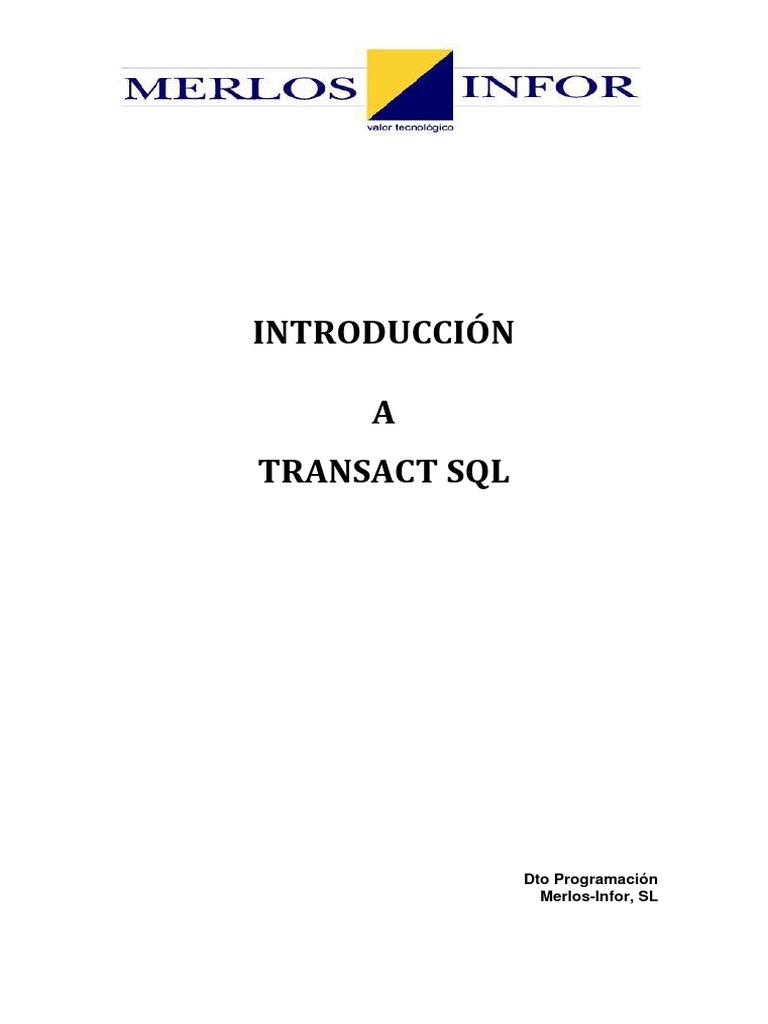 Manual Transact SQL | PDF | SQL | Tabla (base de datos)
