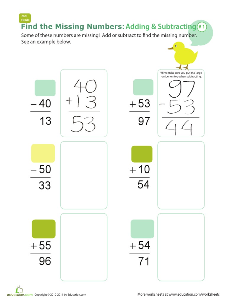 Find Missing Number Adding Subtracting 1 | PDF