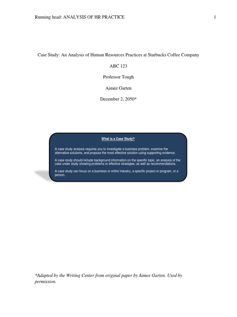 Case Study Sample Annotated 08.31.2015 | PDF | Starbucks | Strategic ...