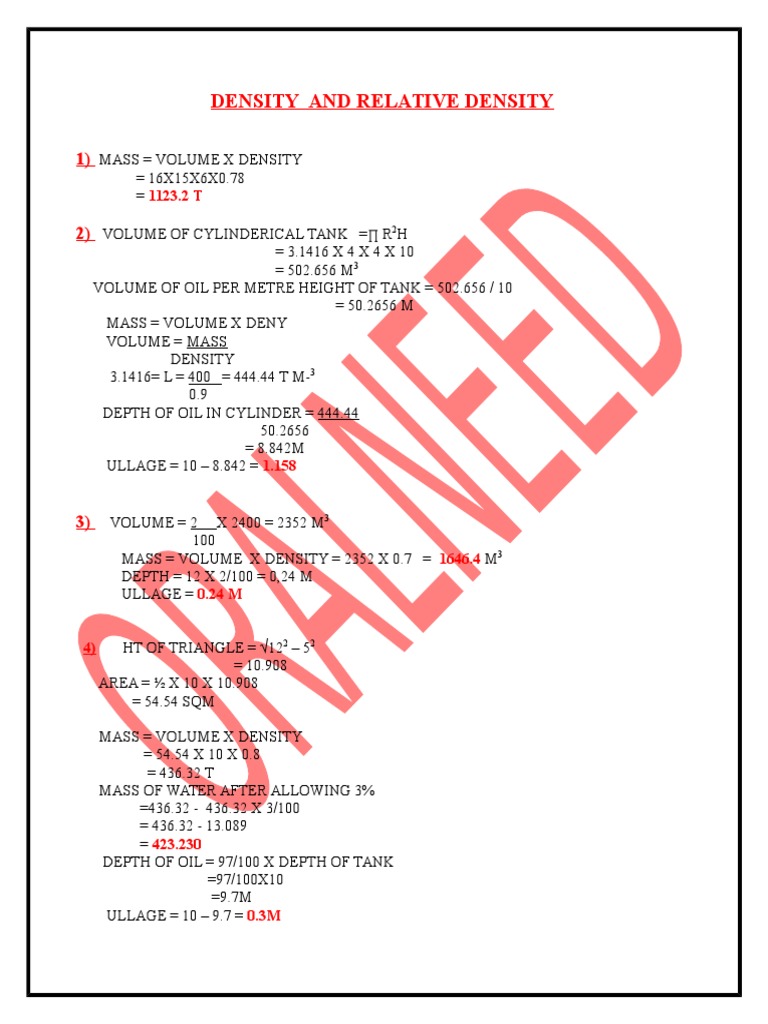 1 Density and Relative Density | Download Free PDF | Pressure | Density